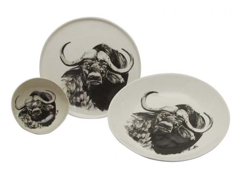 African Creative :: Ceramic Buffalo Plate